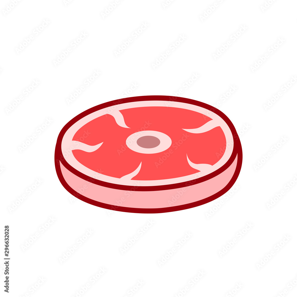 Cartoon Steak. Vector illustration. Stock Vector | Adobe Stock