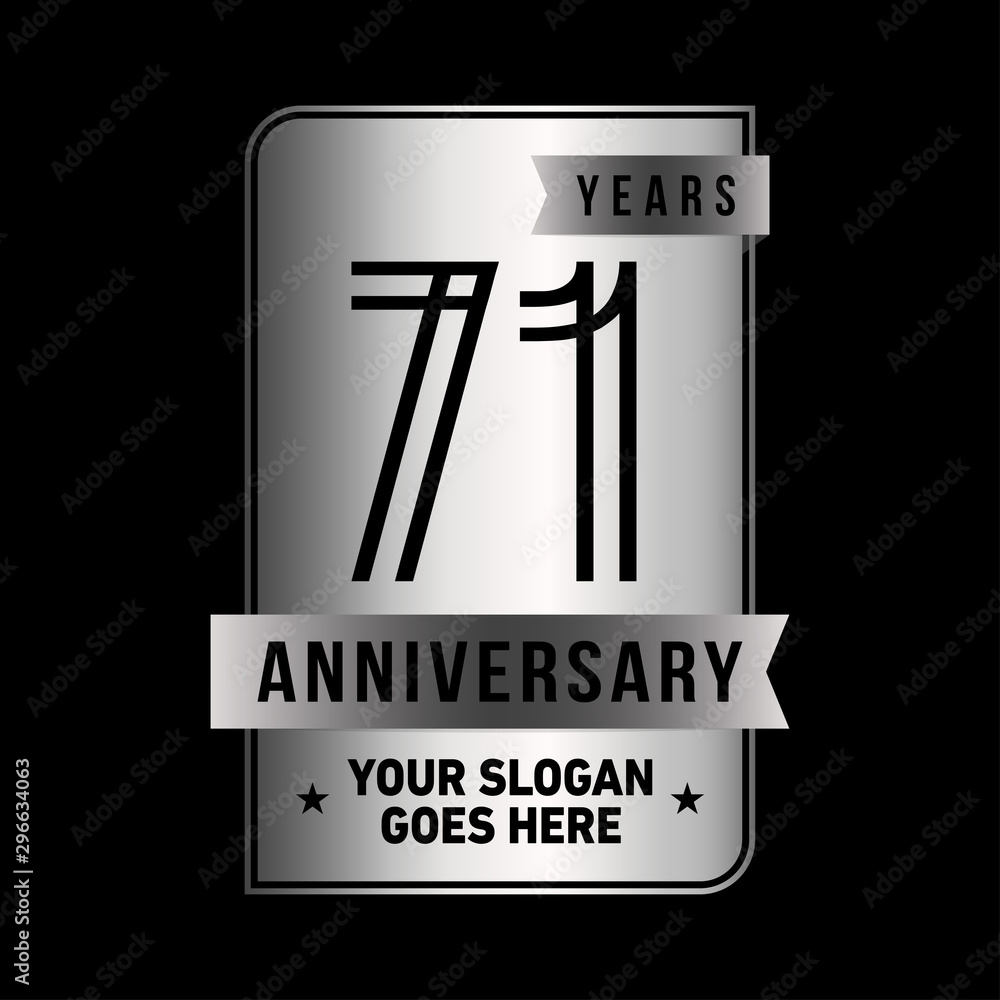 71 years anniversary design template. Seventy-one years celebration ...