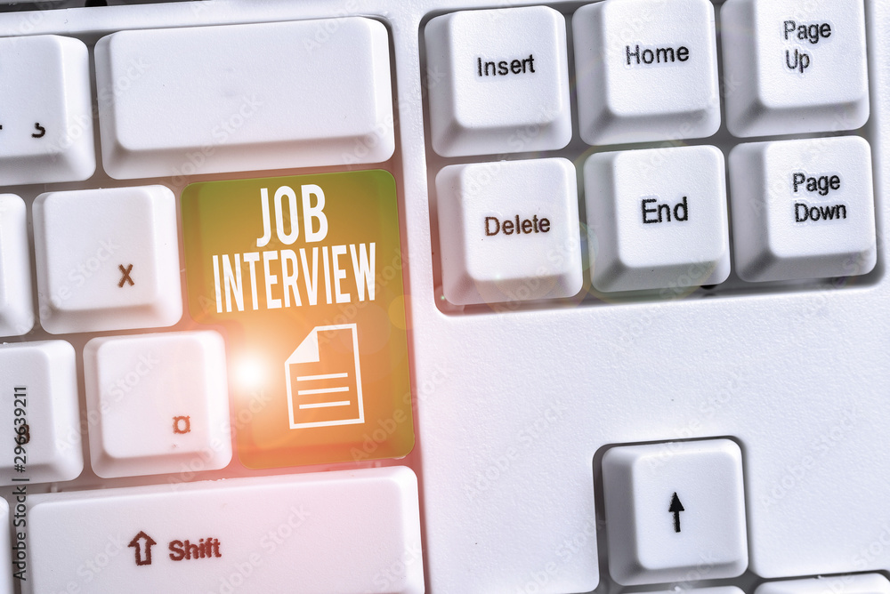 Conceptual hand writing showing Job Interview. Concept meaning ...