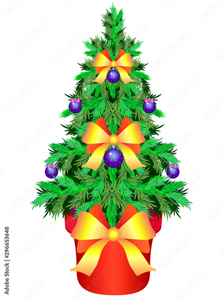 Christmas Tree Clipart Vector Flower