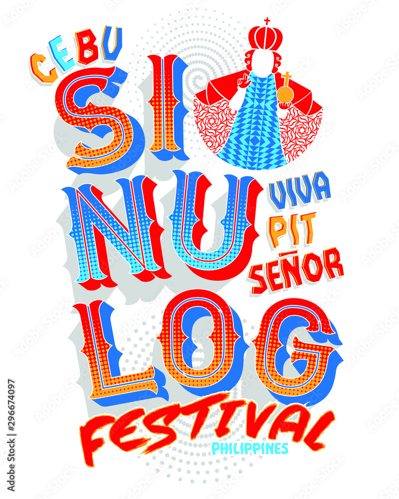 Sinulog Festival Philippines Cebu faces vector de Stock | Adobe Stock