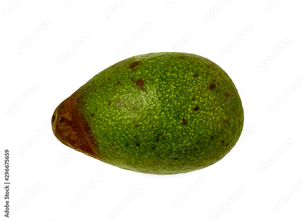 Rotten avocado from the fridge, spoiled fruits. Isolated on white ...