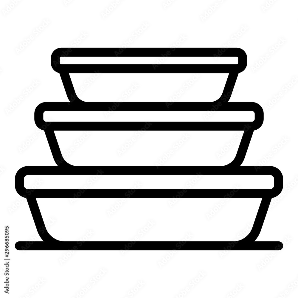 Stack food container icon. Outline stack food container vector icon for ...