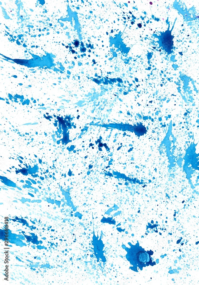 Abstract blue background with small dots and spots like marble drawn by ...