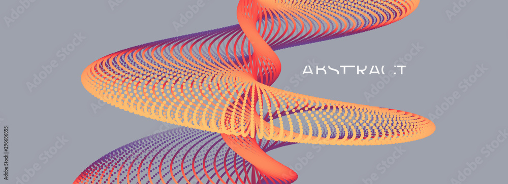 Sound waves. Big data visualization. Array with dynamic particles ...