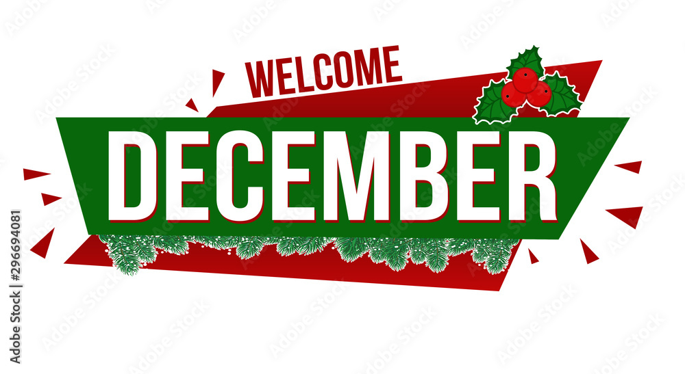 Welcome december banner design Stock Vector | Adobe Stock