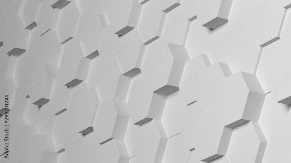Abstract Hexagon Geometric Surface Loop 1A: light bright clean minimal hexagonal grid pattern ...