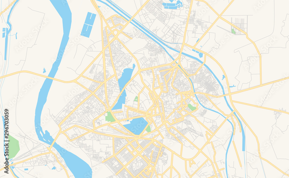 Printable street map of Hyderabad, Pakistan Stock Vector | Adobe Stock