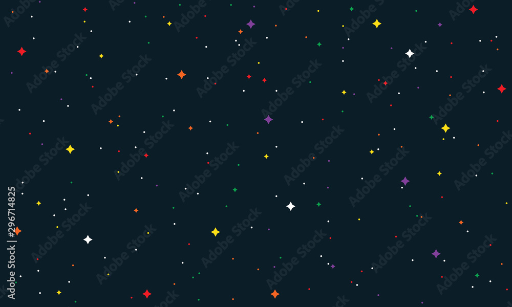 Cartoon beautiful space background with stars. Night shining starry sky ...