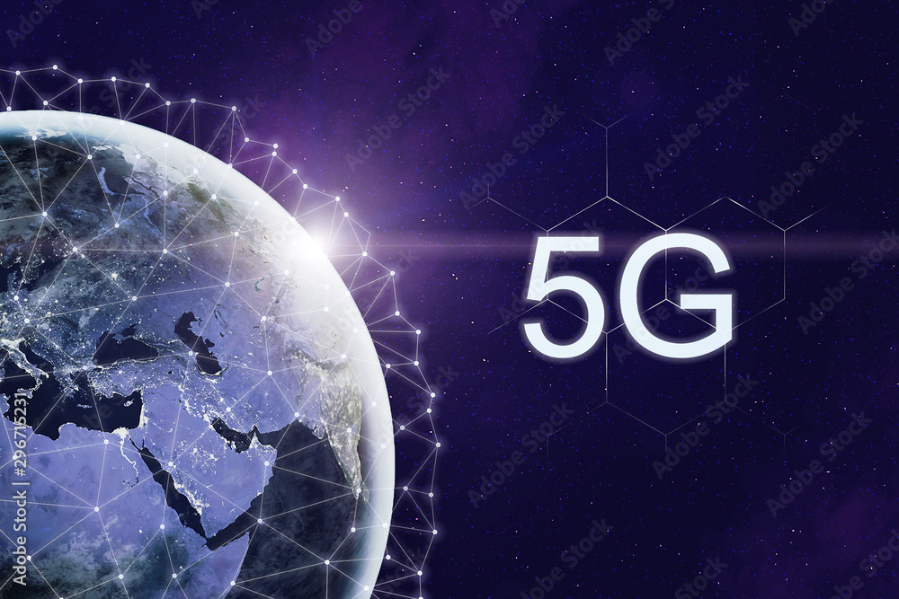 5g internet wireless connection technology. Next generation on global ...