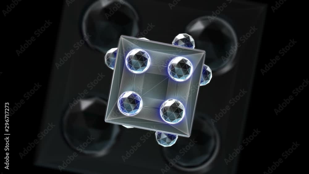 Vidéo Stock Geometric laser background of lowpoly bouncing balls ...