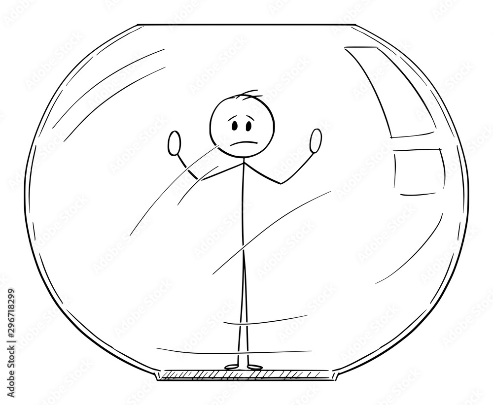 Vector cartoon stick figure drawing conceptual illustration of man or ...