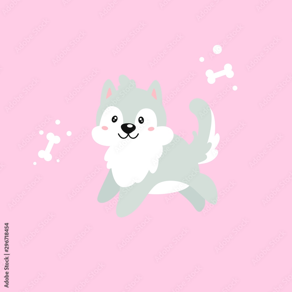 Pink Dog Bone Cartoon