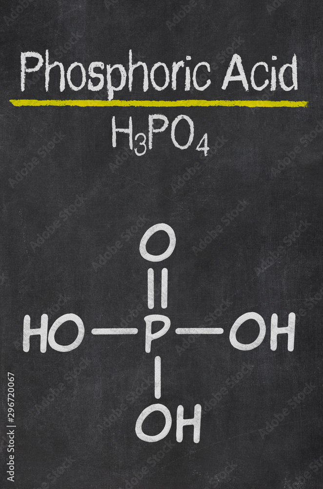 Fotografía Blackboard with the chemical formula of Phosphoric acid ...