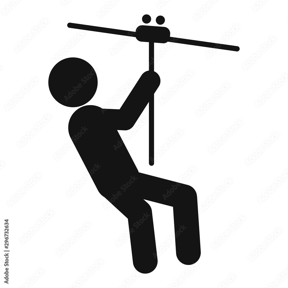 Zip line icon. Simple illustration of zip line vector icon for web ...