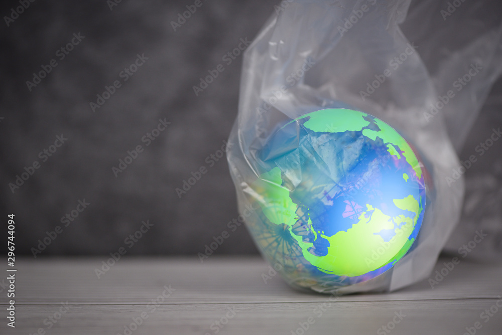 Plastic world or World Environment Day Concept - The planet earth in a ...