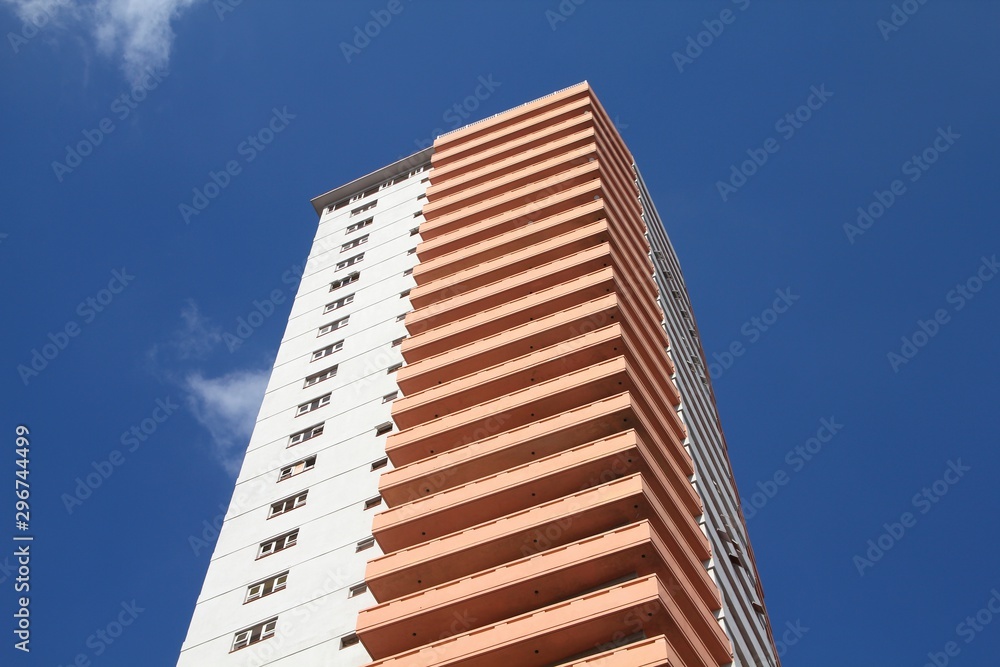 HAVANA, CUBA - FEBRUARY 24, 2011: Edificio Someillan bulding in Havana ...