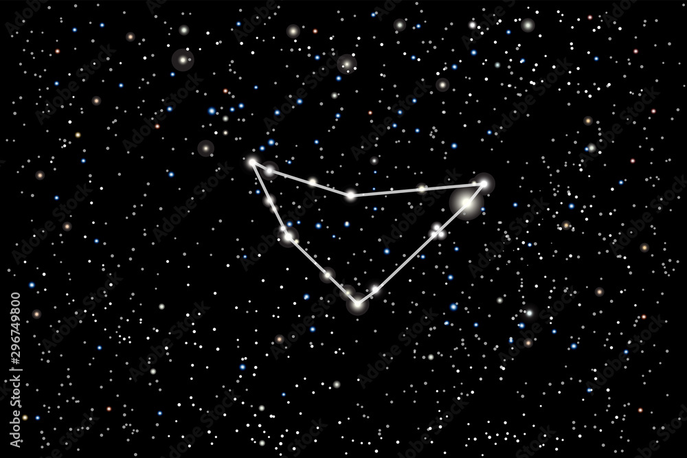 Vector illustration of the equatorial zodiac constellation Capricornus ...