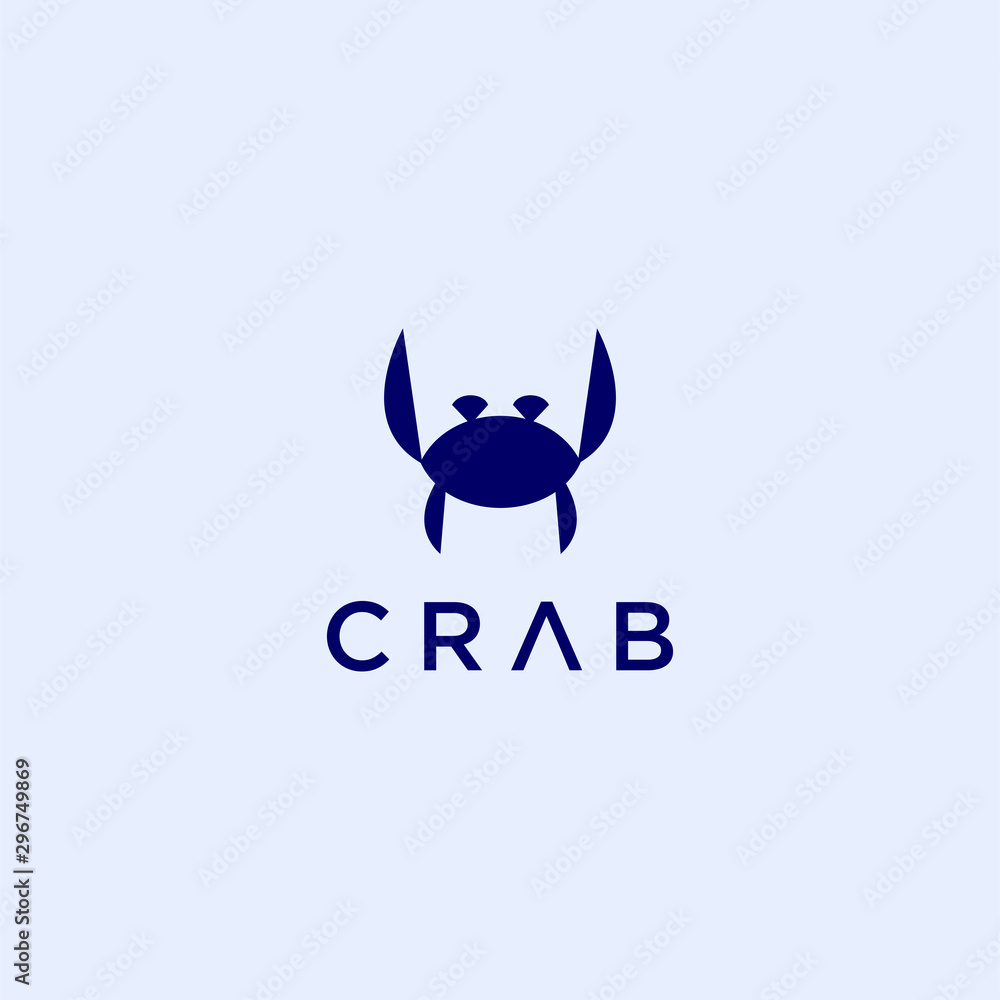 crab logo design template.seafood vector logo design Stock Vector ...