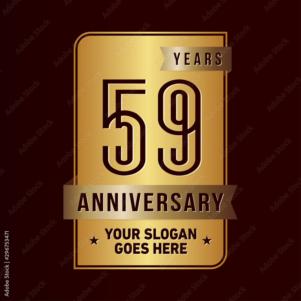 59 years anniversary design template. Fifty-nine years celebration logo ...