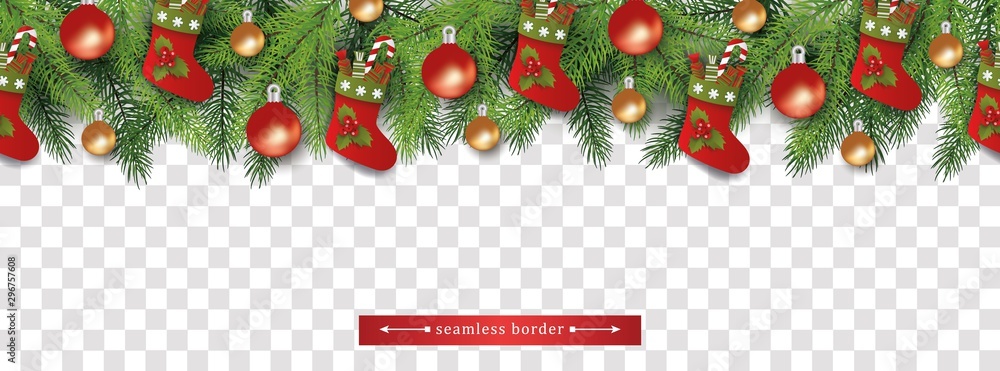 Christmas Ornaments Top Border