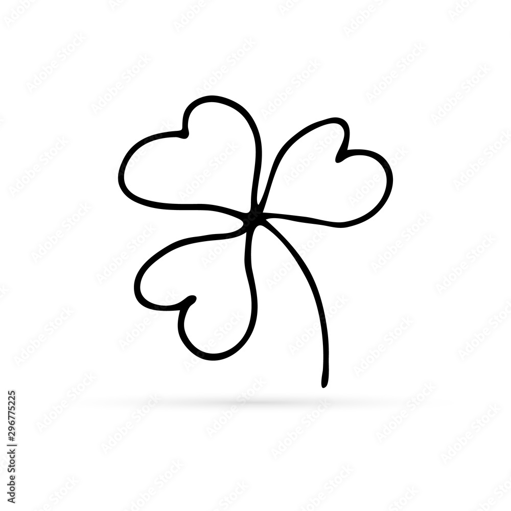 doodle leaf of clover icon, hand drawing vector illustration Stock ...