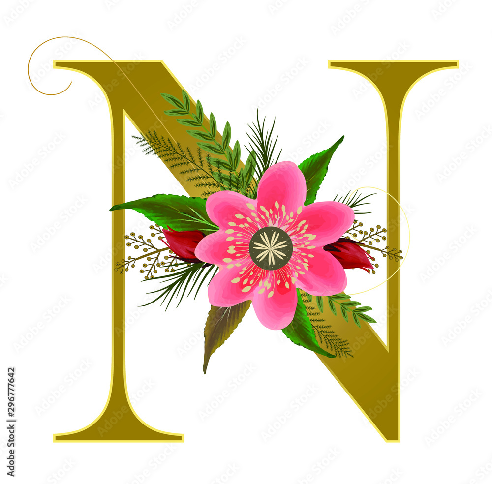 Decorative Letter N Clipart