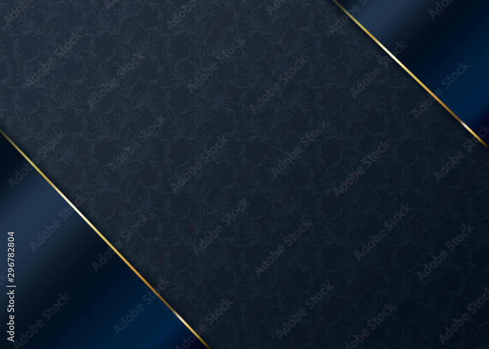 Luxury Dark Blue and Gold Background Layout Template Stock Illustration ...