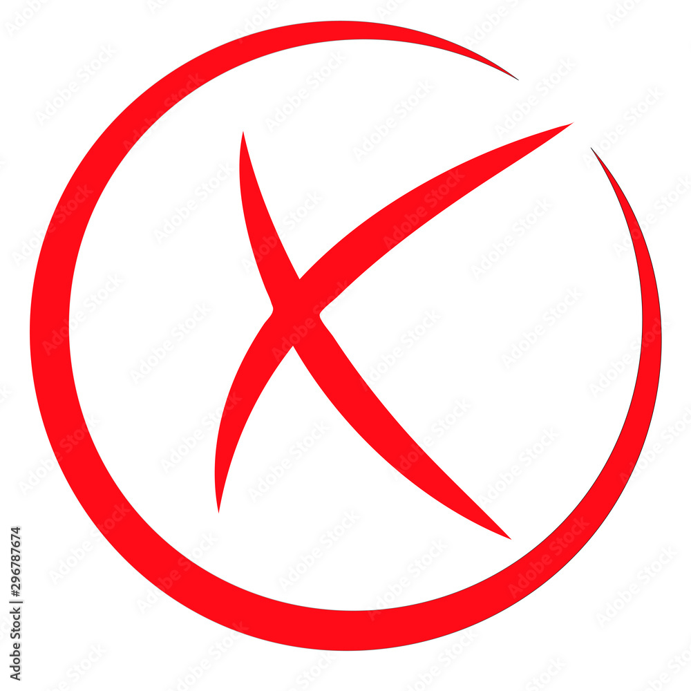 Red cross icon in the box. Designed for web and software interfaces ...