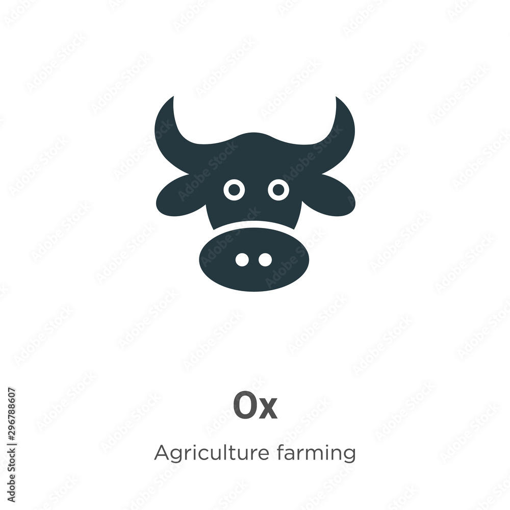 Ox vector icon on white background. Flat vector ox icon symbol sign ...