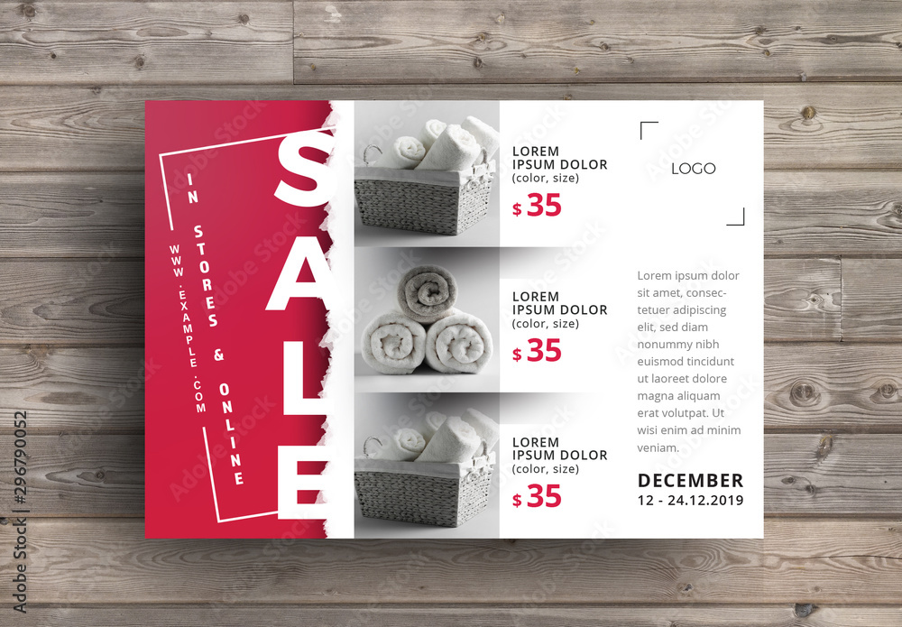 Sale Card Layout with Product Placeholders Stock Template | Adobe Stock