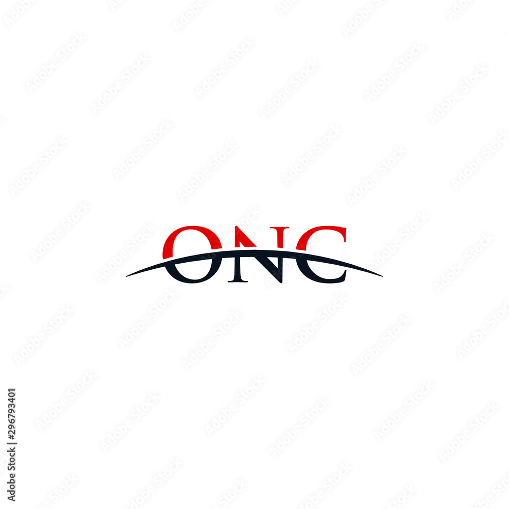 Initial letter ONC, overlapping movement swoosh horizon logo company ...