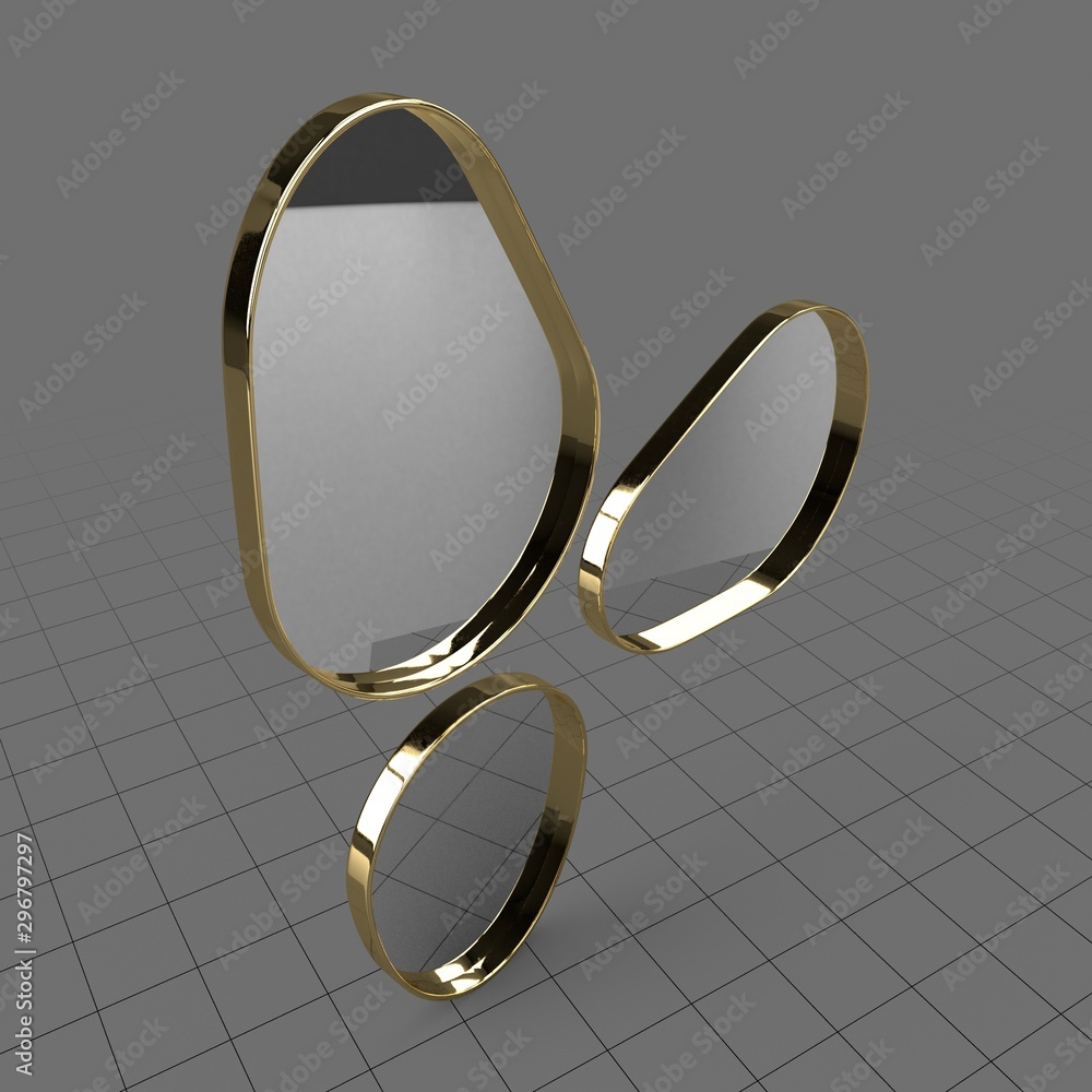 Wall mirror set Stock 3D asset | Adobe Stock