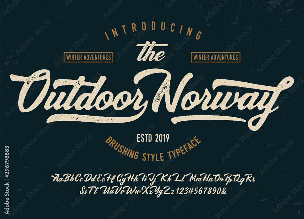 Vintage Brush Font. Retro Typeface. Vector Illustration. Stock Vector ...