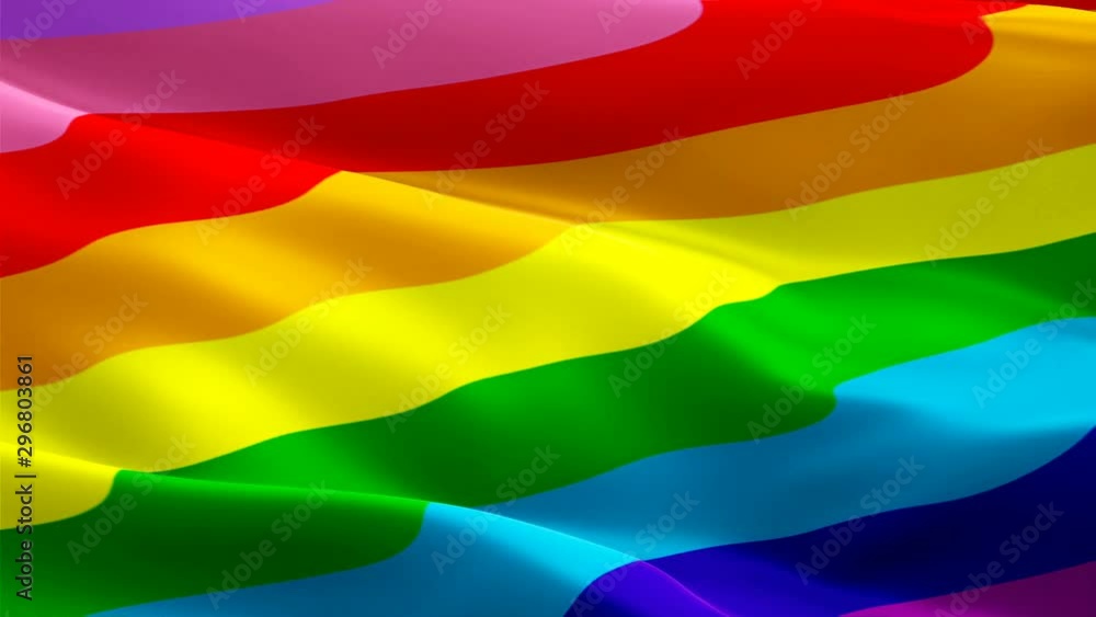 Rainbow LGBT flag diversity waving 9 Stripes. Pride 3d Gay flag waving ...