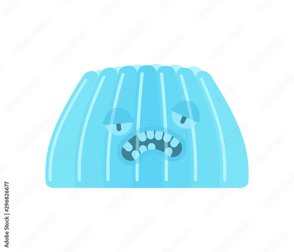 Jelly pudding monster. Angry sweet jell. sweetness gelatin. vector ...