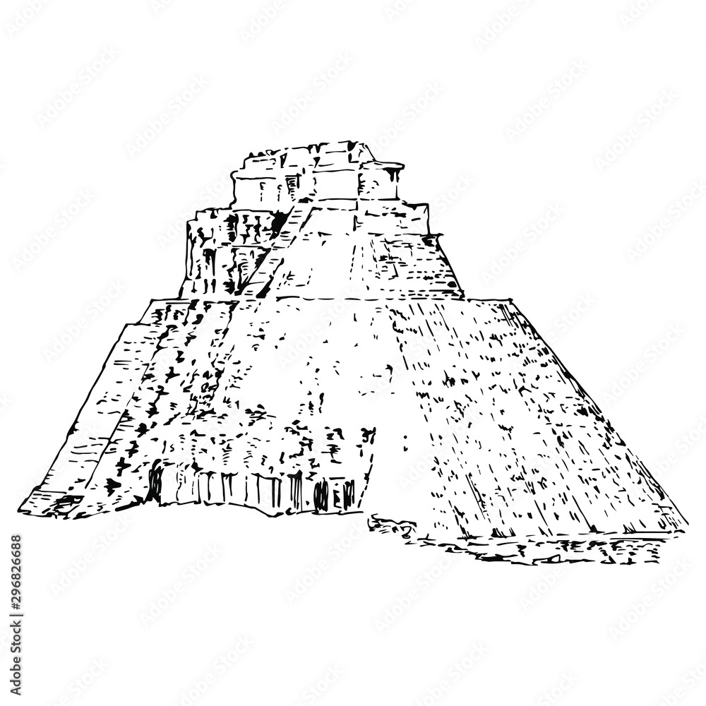 Mayan Architecture Drawing