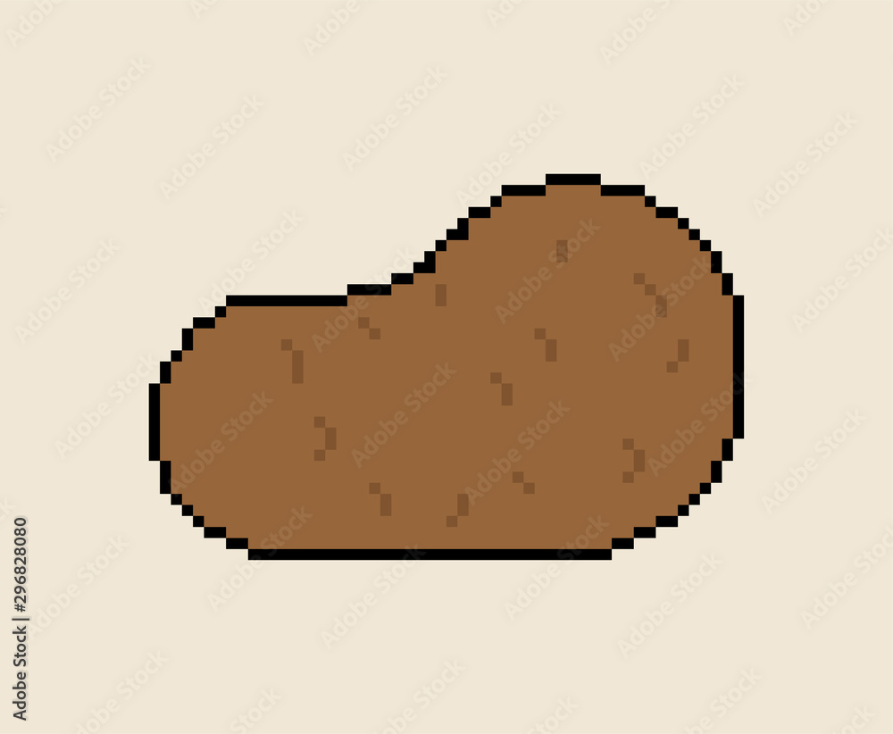 Potatoes pixel art. Potato 8 bit. Pixelate Vegetable. vector ...