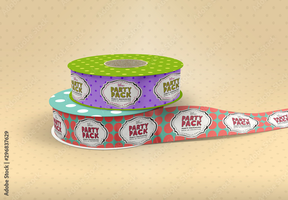Satin Ribbon Roll Mockup Stock Template | Adobe Stock