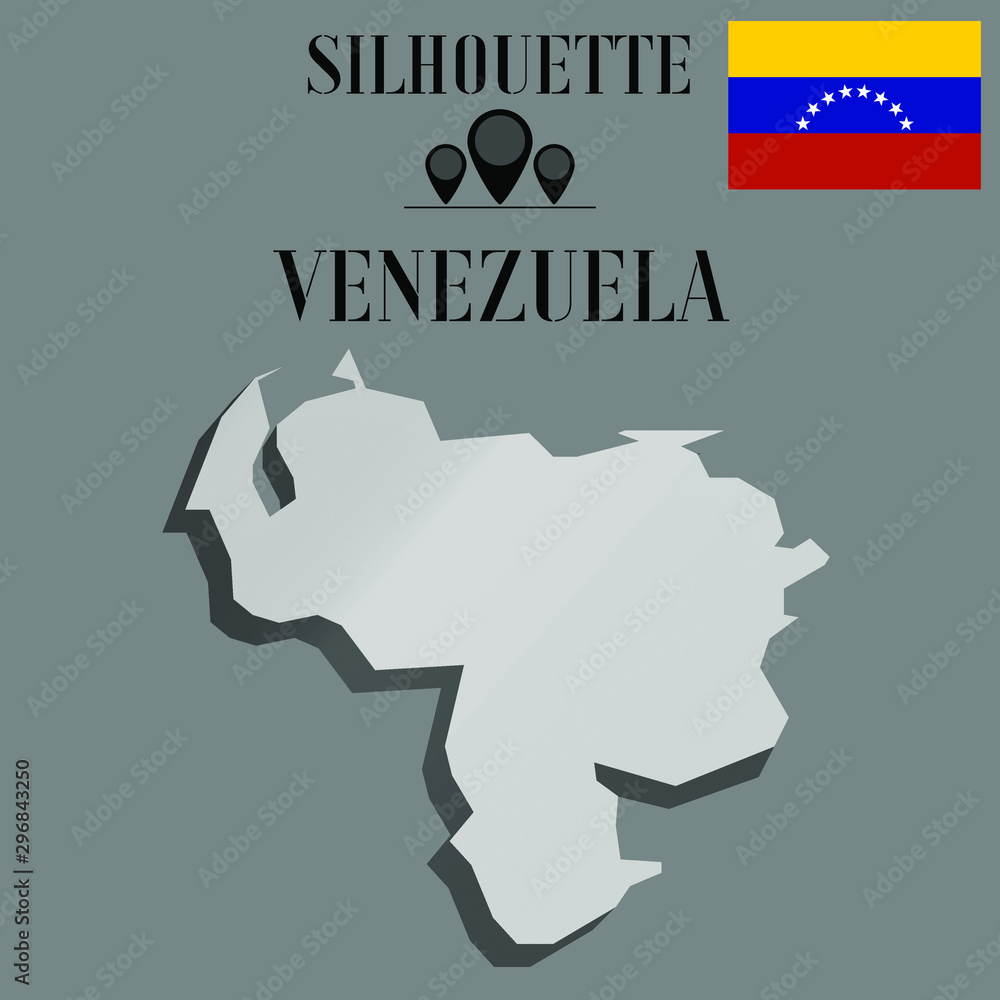 Venezuela outline globe world map, contour silhouette vector ...