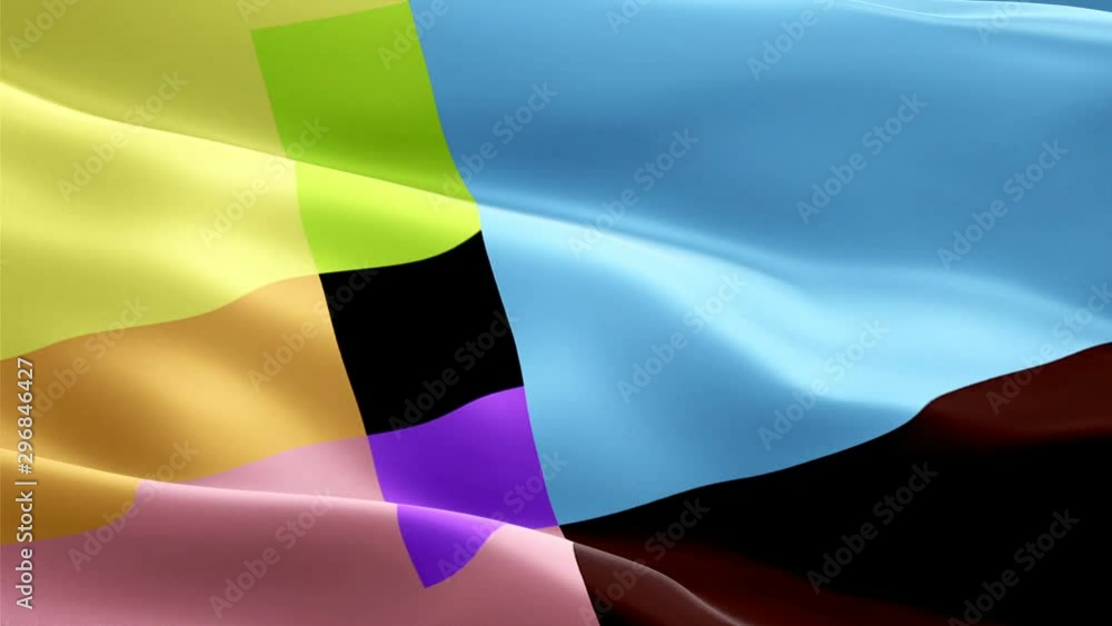 Vidéo Stock Rainbow Absorgender Pride Flag video waving in wind ...