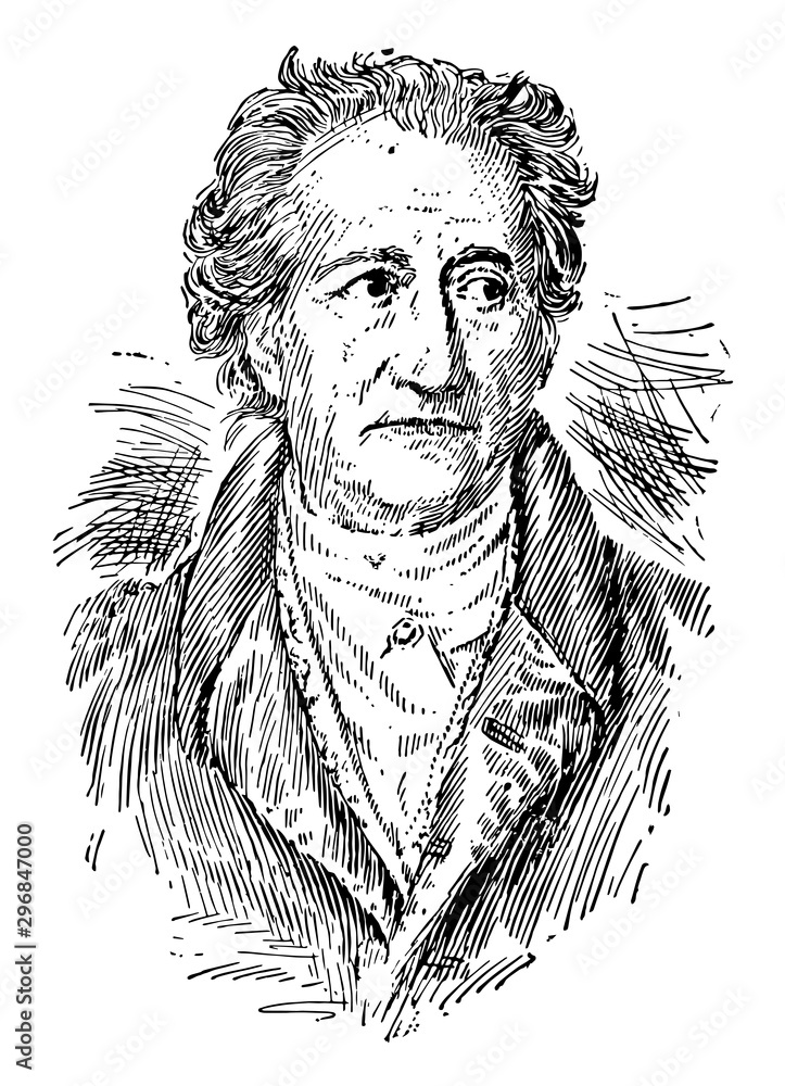 Johann Wolfgang von Goethe vintage illustration. Stock Vector | Adobe Stock