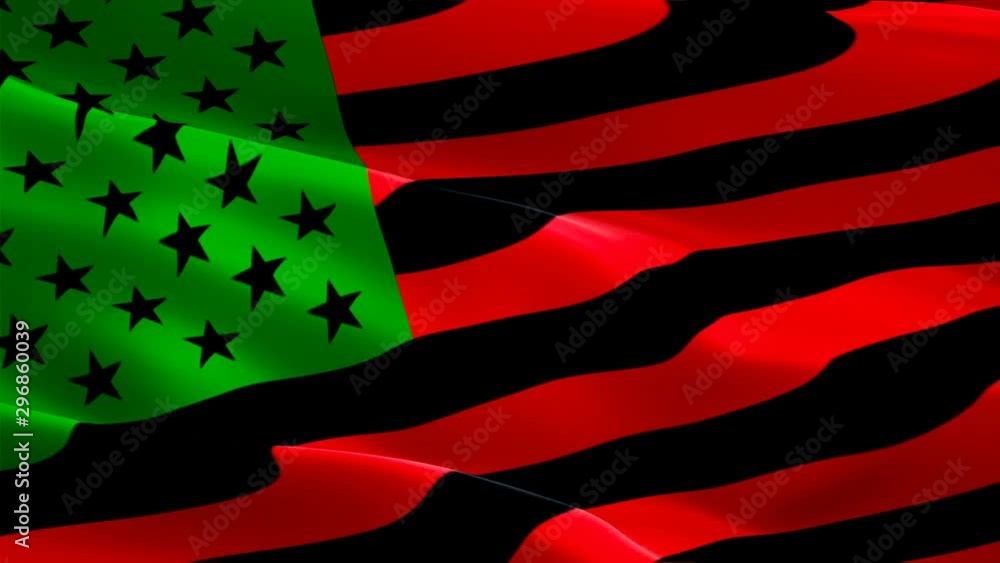 Pan-African flag video. 3d UNIA flag waving video. Sign of Afro ...