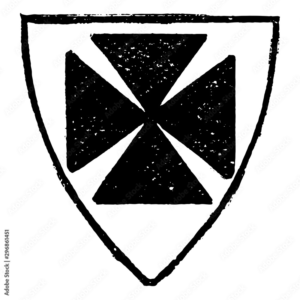 Cross Patée with a Cross patée charge vintage engraving. Stock Vector ...