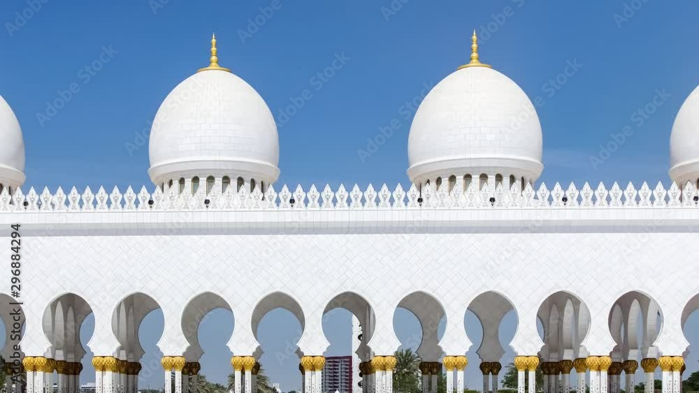Zooming Out footage of the symmetrical domes and pillars of the famous ...