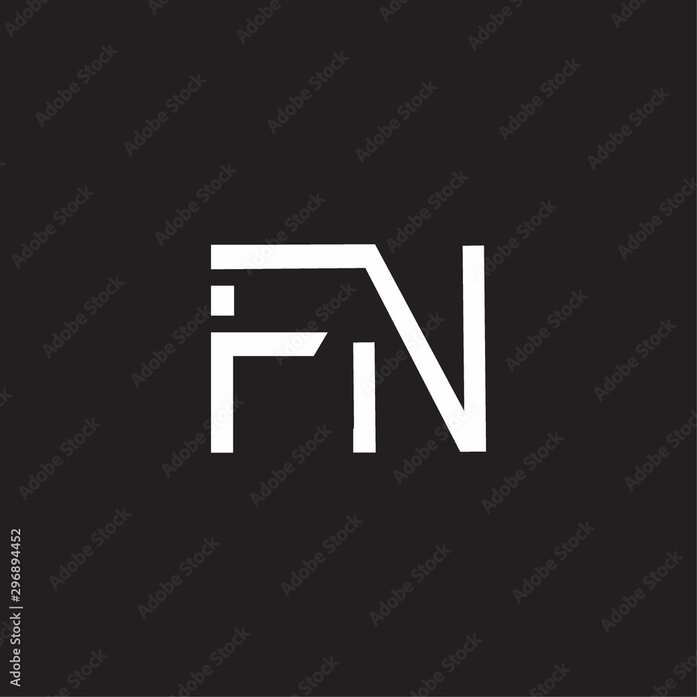 FN intial logo Capital Letters black background Stock Vector | Adobe Stock