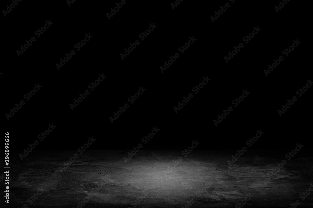 Abstract Black and White of Studio dark room gradient background for ...