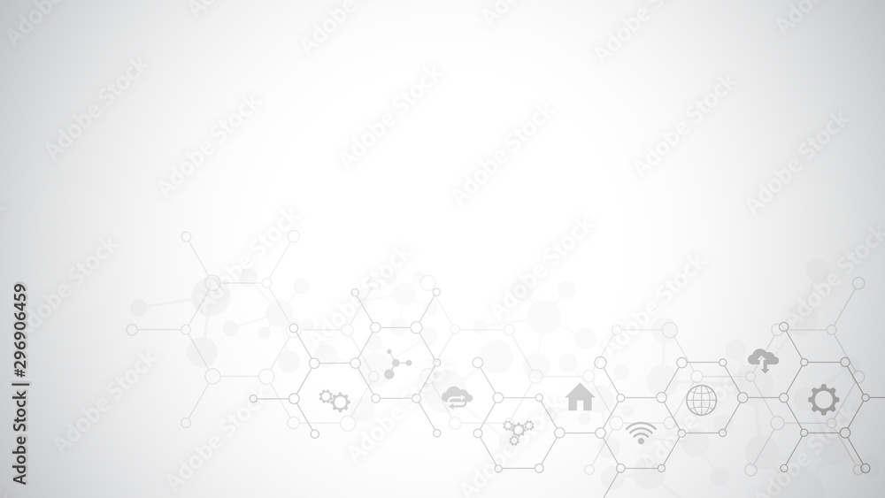 Technology background with flat icons and symbols. Concept and idea for ...