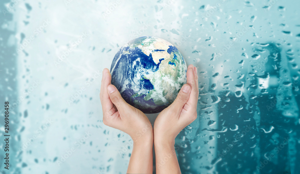 Globe ,earth in human hand, Earth image provided by Nasa Stock Photo ...