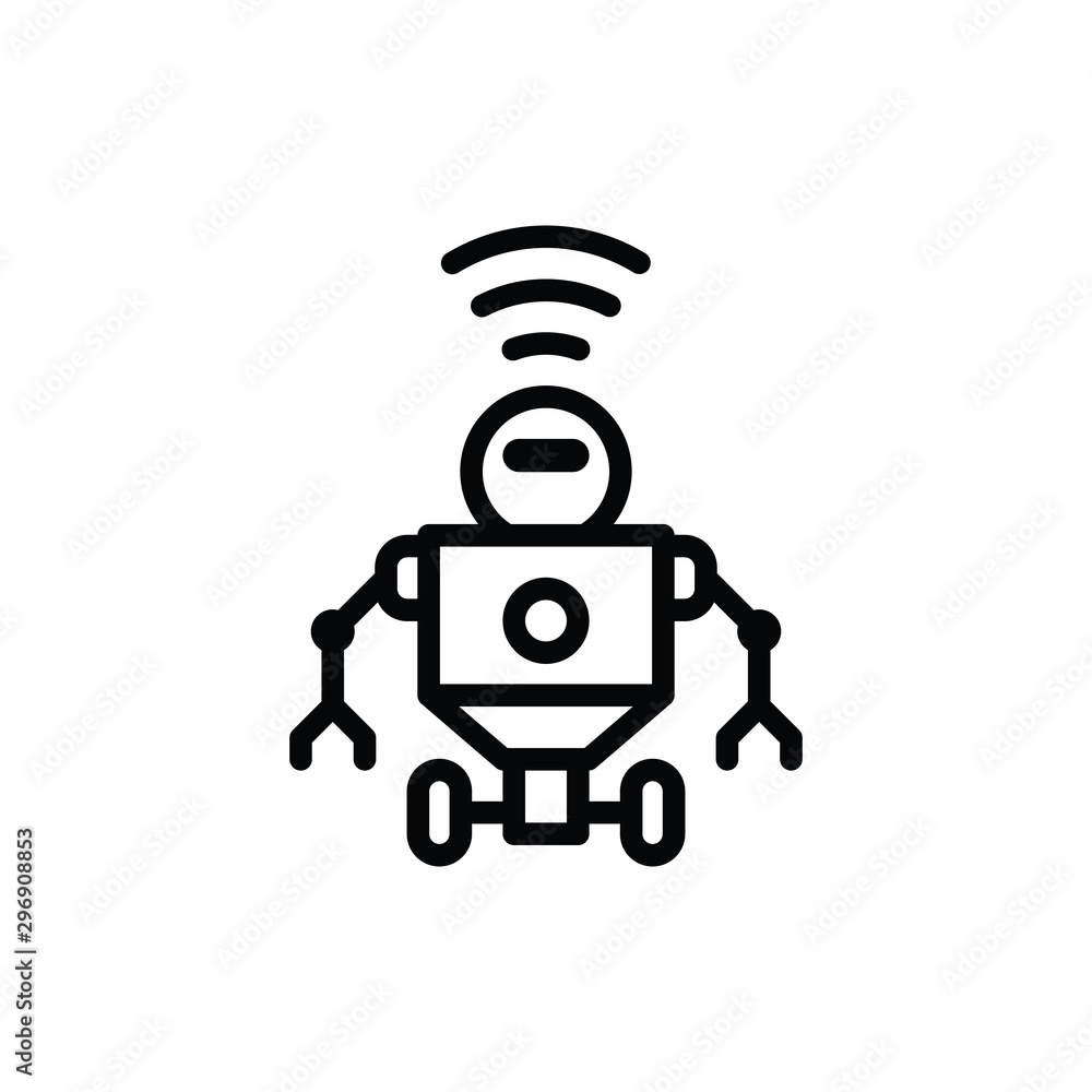 Robot icon vector. Robot symbol. Linear style sign for mobile concept ...
